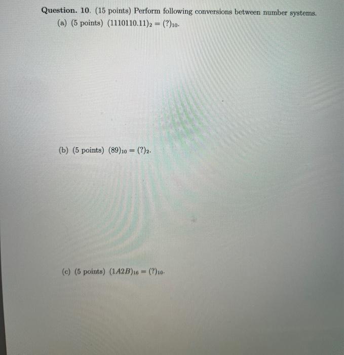Solved Question. 10. (15 points) Perform following | Chegg.com Solved Question. 10. (15 points) Perform following | Chegg.com