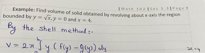 Solved please a clear solution using shell method about the | Chegg.com