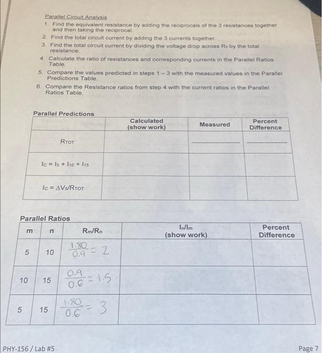 Solved DC Circuits Data and Calculations Data Table 1 - | Chegg.com