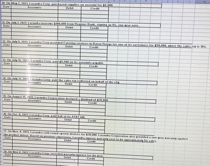 Solved PLEASE JOURNAL ALL TRANSACTIONS AND FILL OUT T-CHARTS | Chegg.com