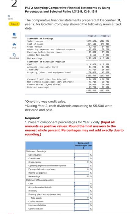 P12-1 Analyzing Comparative Financial Statements by | Chegg.com