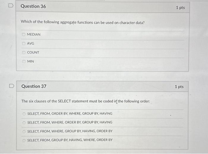 Solved Which of the following is true of the ORDER BY | Chegg.com