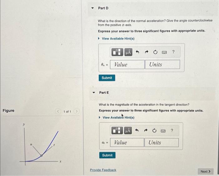 Solved Learning Goal: To calculate the normal and tangential | Chegg.com