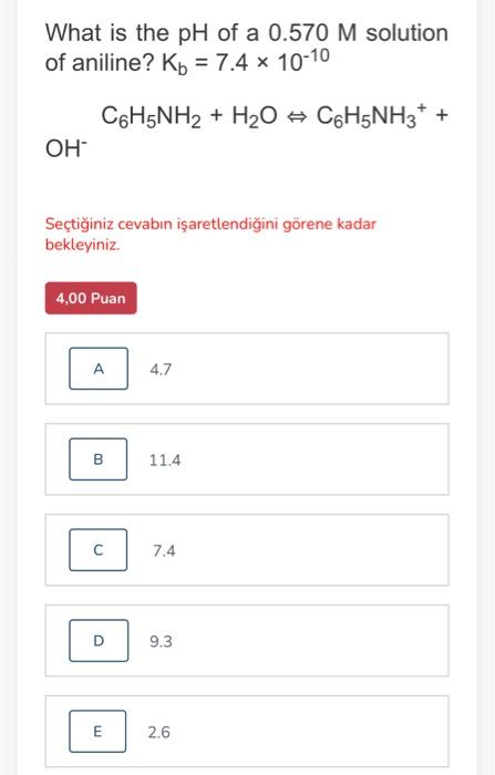 Solved What is the pH of a 0.570M solution of aniline? | Chegg.com