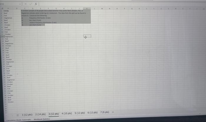 show all formulas and where to put them in excel. i | Chegg.com