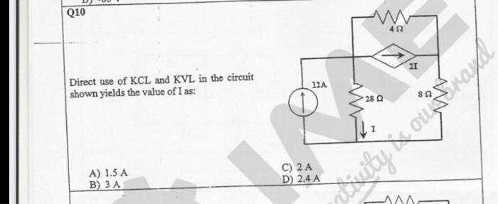 Solved Direct use of KCL and KVL in the circuit shown yields | Chegg.com
