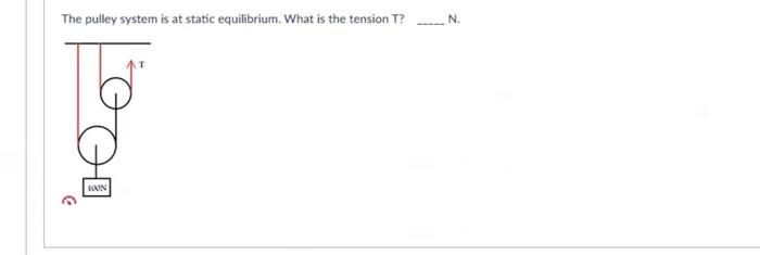 Solved The pulley system is at static equilibrium. What is | Chegg.com