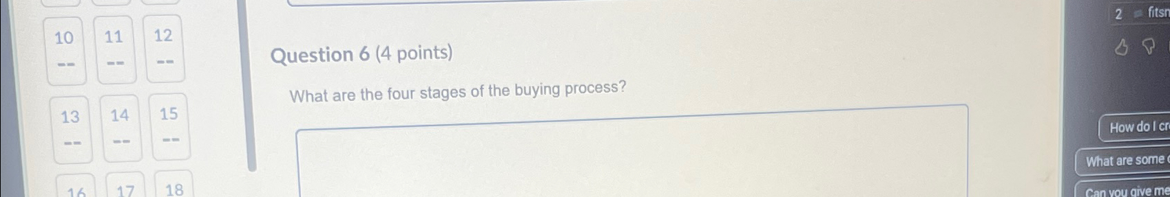 Solved 10,11,12Question 6 (4 ﻿points)What are the four | Chegg.com