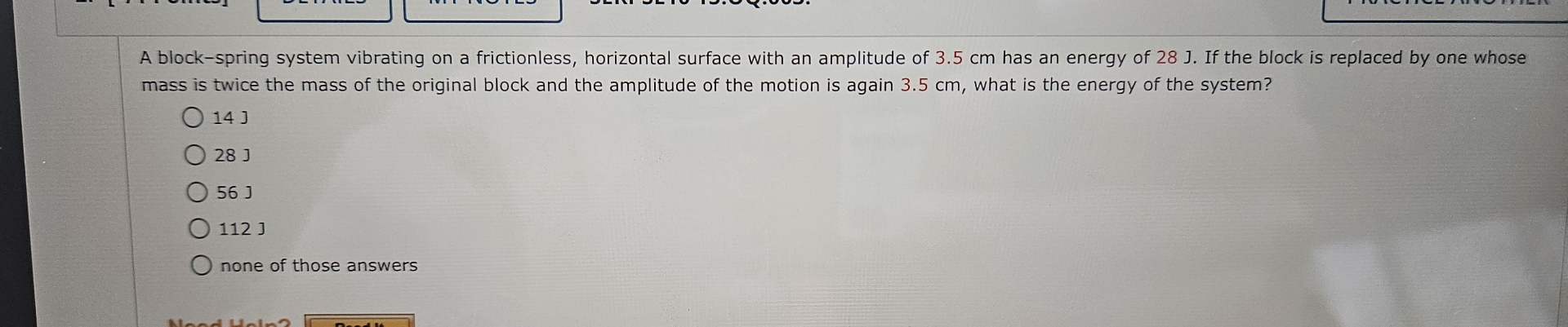 Solved A block-spring system vibrating on a frictionless, | Chegg.com