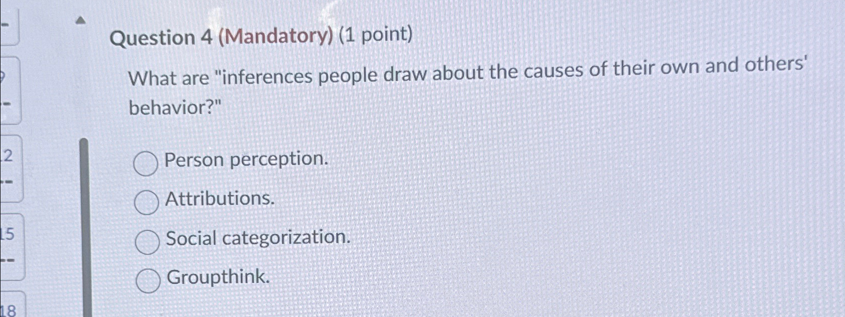 Solved Question 4 (Mandatory) (1 ﻿point)What are "inferences | Chegg.com