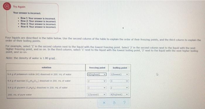 Solved Try Again Your answer is incorrect • Row Your answer | Chegg.com Solved Try Again Your answer is incorrect • Row Your answer | Chegg.com