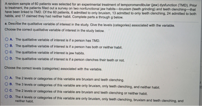 Solved A random sample of 60 patients was selected for an | Chegg.com