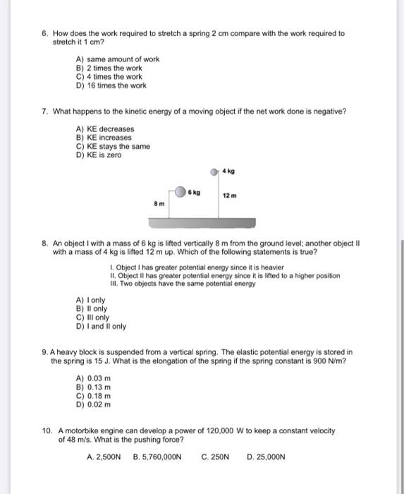Solved Energy Test v2 PSI Physics Name Multiple Choice- | Chegg.com
