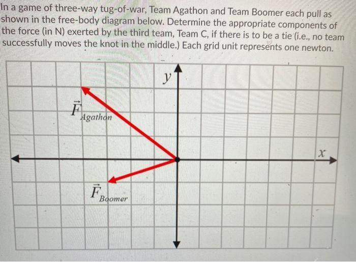 Solved "In a game of three-way tug-of-war, Team Agathon and | Chegg.com