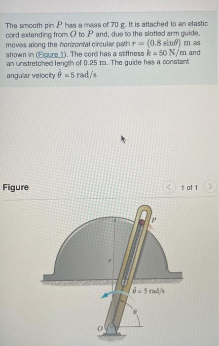 Solved The smooth pin P has a mass of 70 g. It is attached | Chegg.com