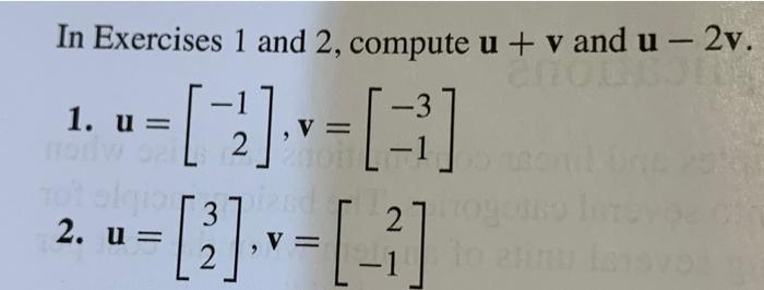 Solved In Exercises 3 and 4, display the following vectors | Chegg.com