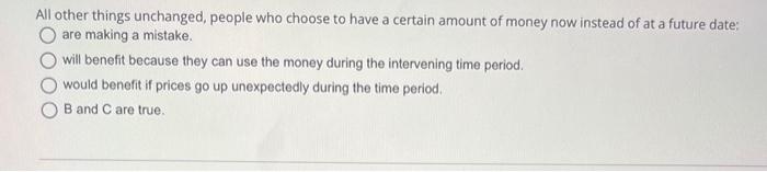 Solved All other things unchanged, people who choose to have | Chegg.com