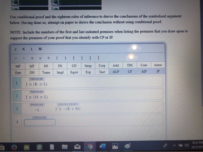 Solved Use conditional proof and the eighteen rules of | Chegg.com