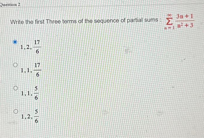 Solved Write the first Three terms of the sequence of | Chegg.com