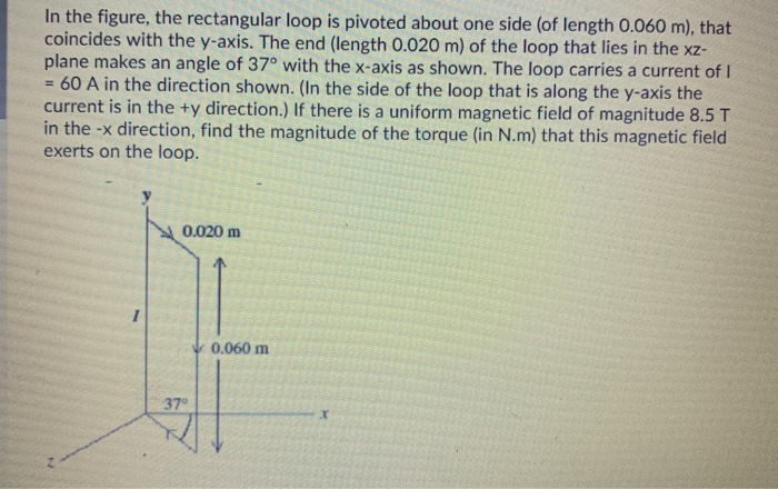 Solved In the figure, the rectangular loop is pivoted about | Chegg.com