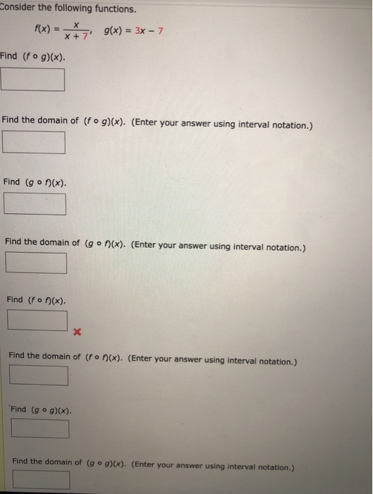 Solved Consider the following functions. f(x) = x2, g(x) = | Chegg.com