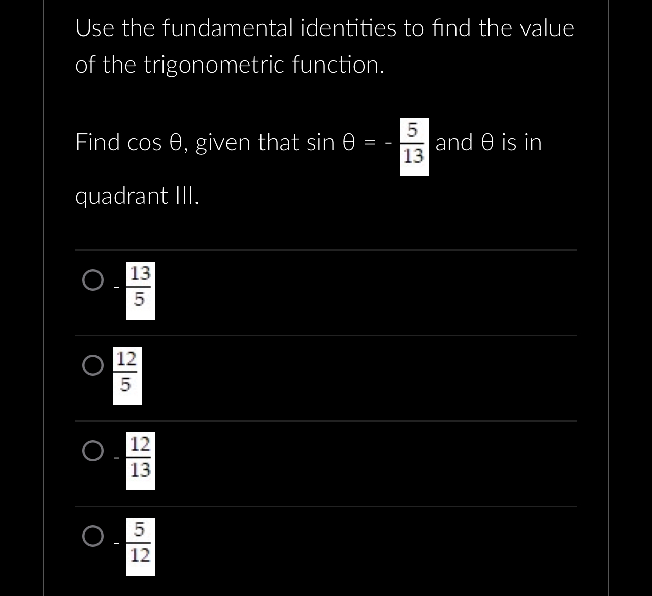 Solved Use the fundamental identities to find the value of | Chegg.com