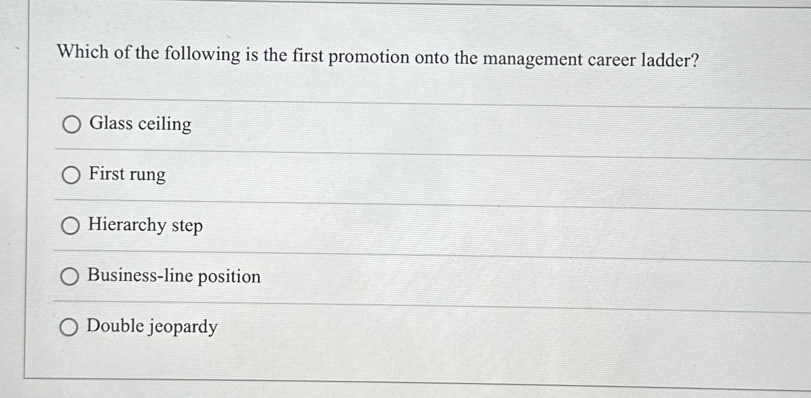 Solved Which of the following is the first promotion onto | Chegg.com
