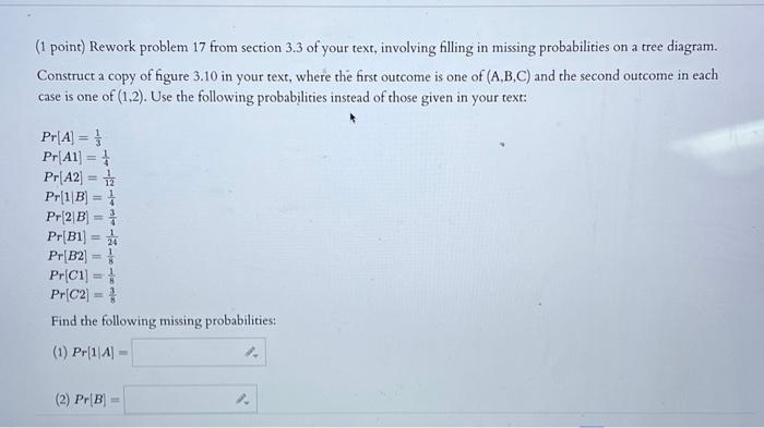 Solved 1 Point Rework Problem 17 From Section 3 3 Of Your