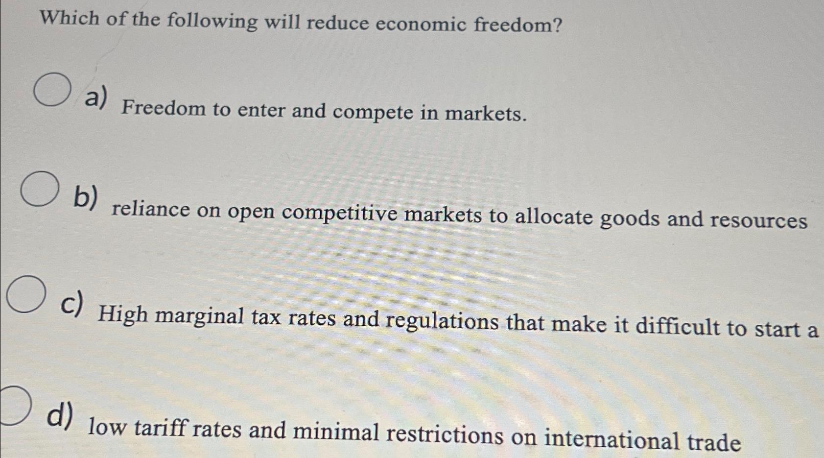 Solved Which of the following will reduce economic | Chegg.com