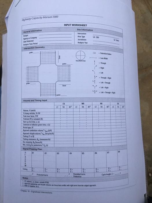 Highway Capacity Manual 2000 General Information | Chegg.com