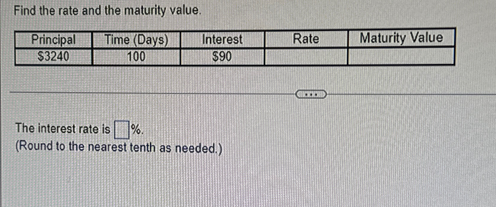 Solved Find the rate and the maturity | Chegg.com