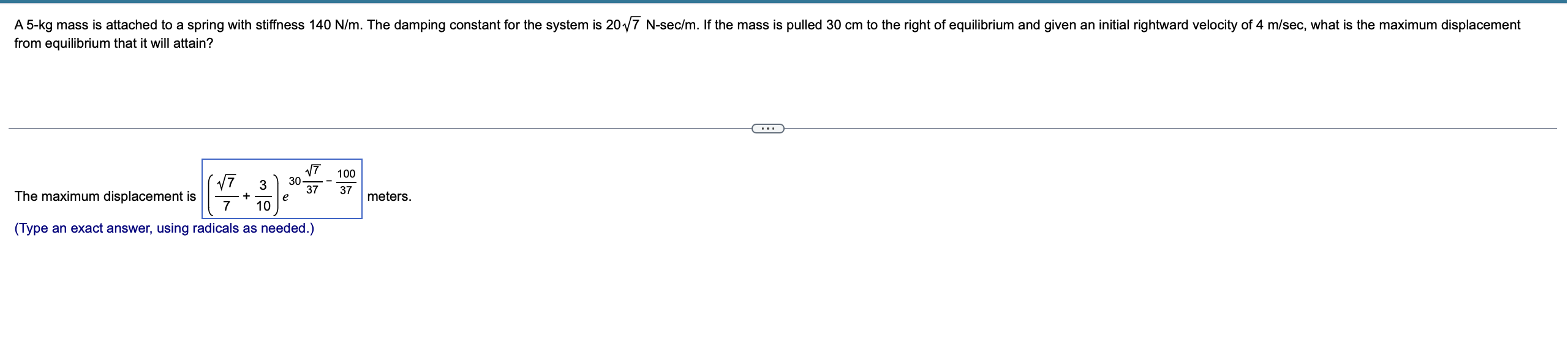Solved from equilibrium that it will attain?The maximum | Chegg.com