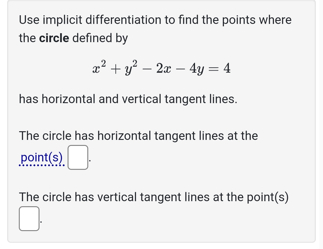 Solved Use implicit differentiation to find the points where | Chegg.com
