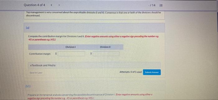 Solved Blossom Company has four operating divisions. During | Chegg.com