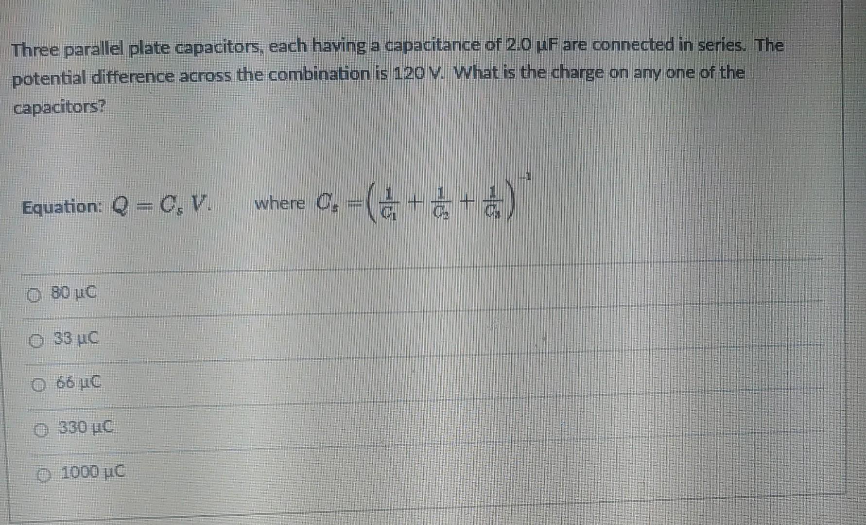 Solved Three parallel plate capacitors, each having a | Chegg.com