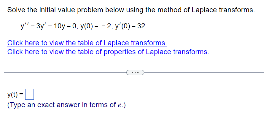 Solve the initial value problem below using the | Chegg.com