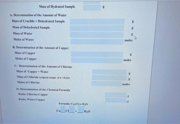 Solved Data Report Sheet: Determination of a Chemical | Chegg.com