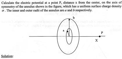 Solved Calculate the electric potential at a point P, | Chegg.com