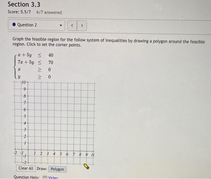 Solved Section 3.3 Score: 5.5/7 6/7 answered Question 2 | Chegg.com