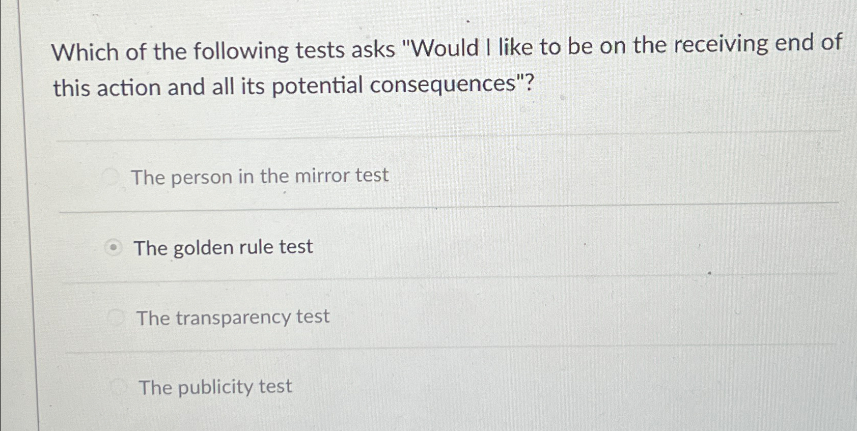 Solved Which of the following tests asks "Would I like to be | Chegg.com
