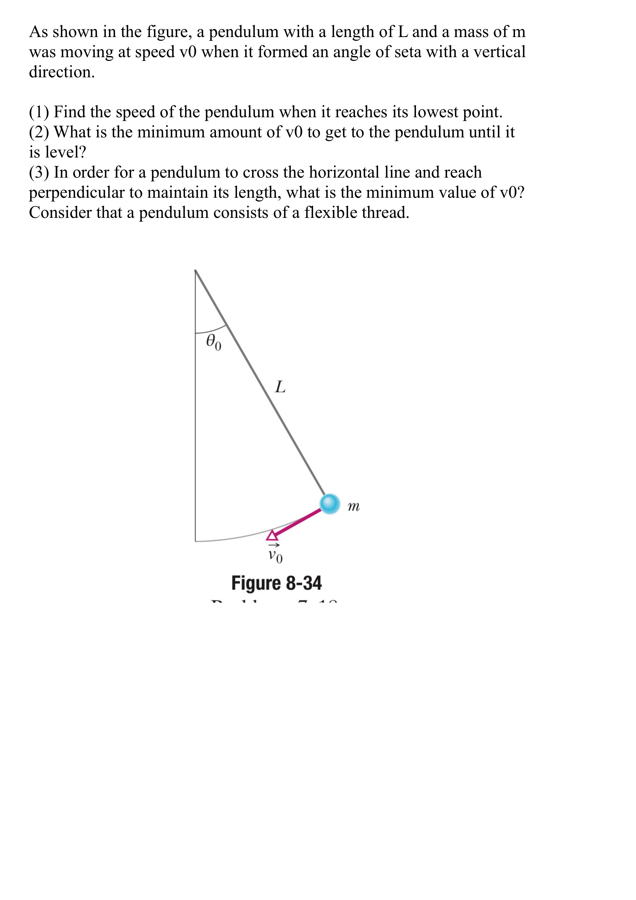 Solved As shown in the figure, a pendulum with a length of L | Chegg.com