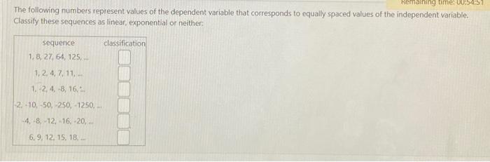 Solved The following numbers represent values of the | Chegg.com