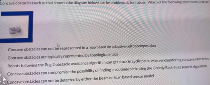 Solved Concave obstacles can not be represented in a map | Chegg.com