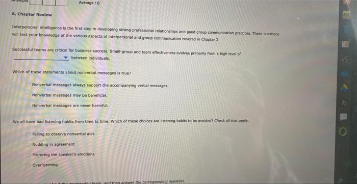 Interpersonsl inteiligence is the first step in | Chegg.com