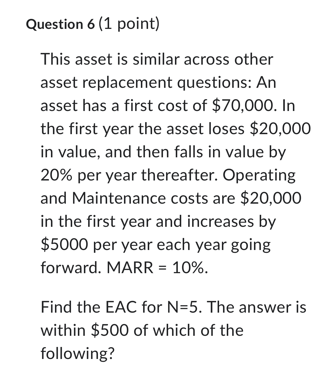 Solved Question 6 (1 ﻿point)This asset is similar across | Chegg.com