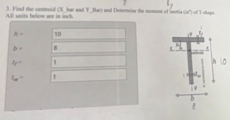 Solved Find the centroid (X bar and Y_(B)ar) ﻿and Determine | Chegg.com