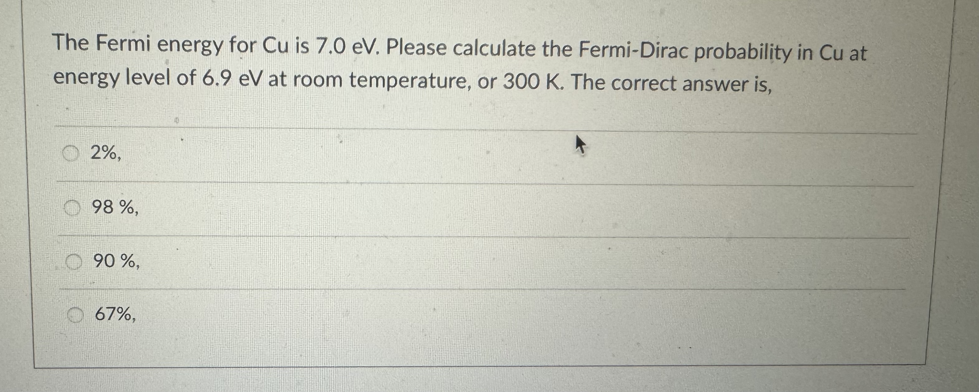 Solved The Fermi energy for Cu is 7.0eV. Please calculate | Chegg.com Solved The Fermi energy for Cu is 7.0eV. Please calculate | Chegg.com