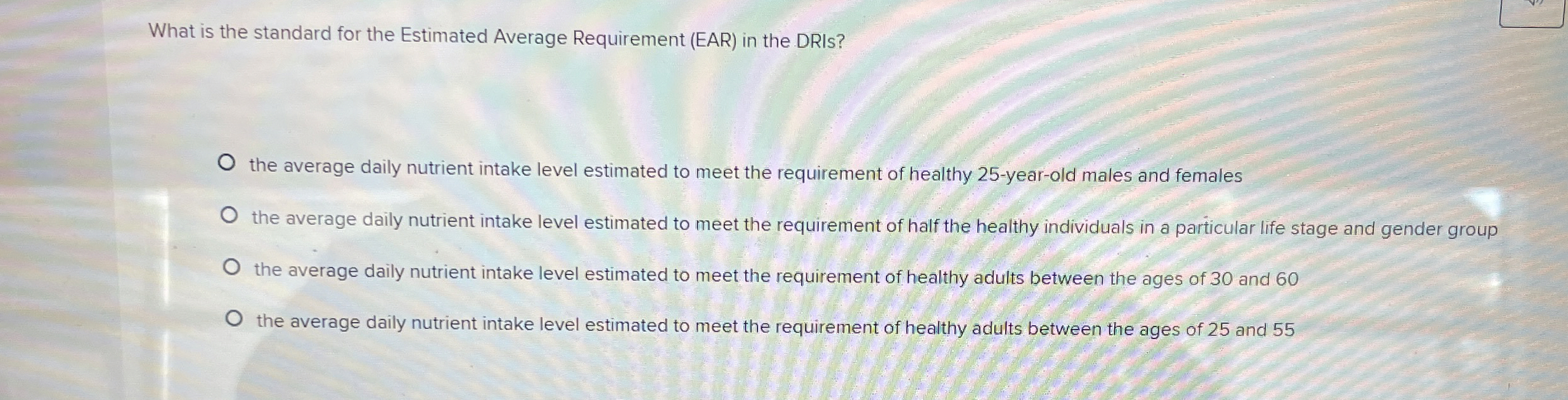 Solved What is the standard for the Estimated Average | Chegg.com