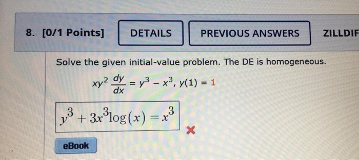 Solved Solve the given initial-value problem. (x + y)2 dx + | Chegg.com