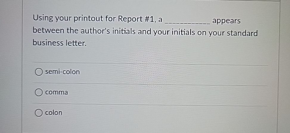 Solved Using your printout for Report #1, ﻿a q, ﻿appears | Chegg.com